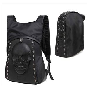 NO BRAND | Bags | 3d Skull Leather Backpack Rivets With Hood Cap | Poshmark